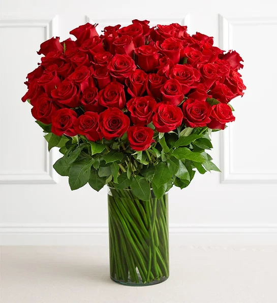100 Fresh Red Roses Bouquet | Premium Long Stem Collection